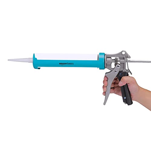 Amazon Basics Heavy Duty Sealant Caulking Gun 310 ml 12 1 Thrust Ratio Aluminium handle with plastic support grip Blue Grey