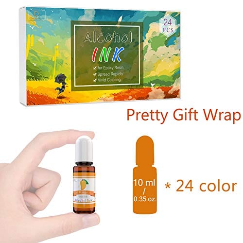Alcohol Ink Set - 24 Vibrant Colours Alcohol-Based Ink for Resin Petri ...