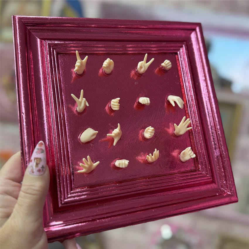 Toys R Art No 136 Doll Hands in a Pink Frame – Muck N Brass