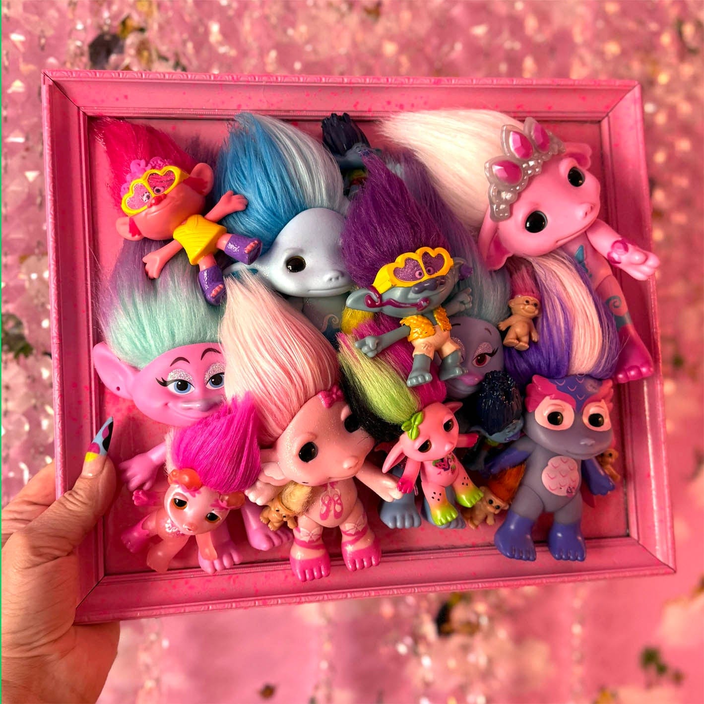Toys R Art Trolls in a Pink Frame – Muck N Brass