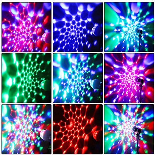 TSSS 3W B22 Bayonet Disco Ball Light Lamp RGB Rotating LED Strobe Part ...